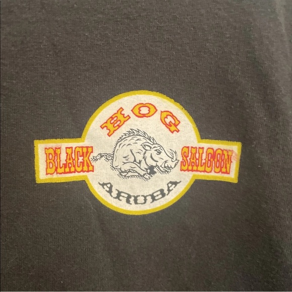 Jerzees | Shirts | Vintage 9s Black Hog Saloon Aruba Motorcycle T Shirt ...